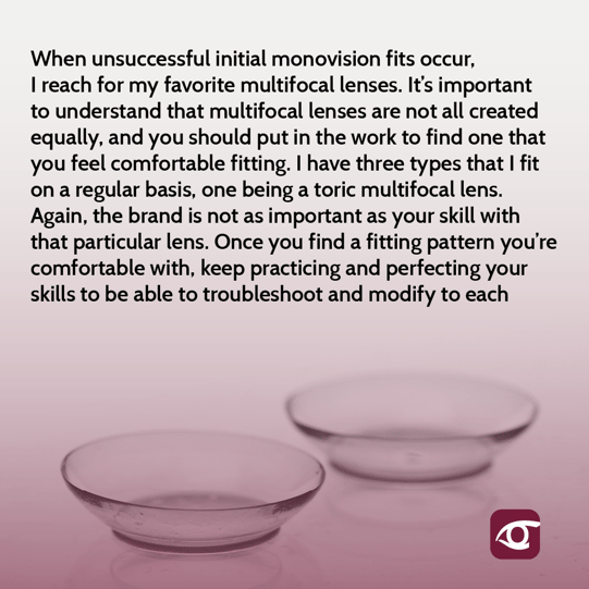 Multifocal Contact Lenses vs. Monovision: How Do We Decide?